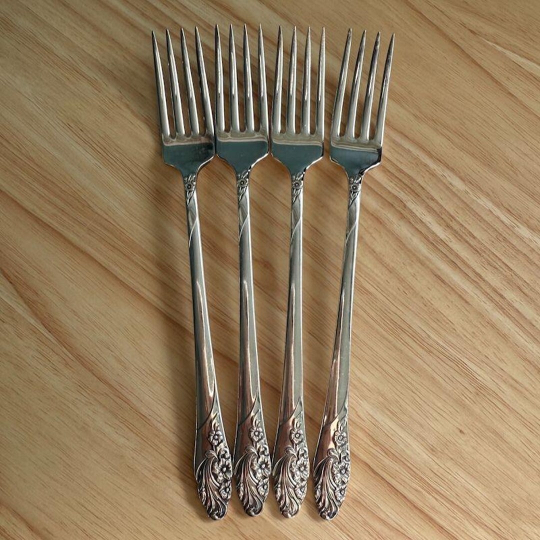 Vtg Oneida Evening Star Grille Forks Vinade Set of 4 1950 Community ...