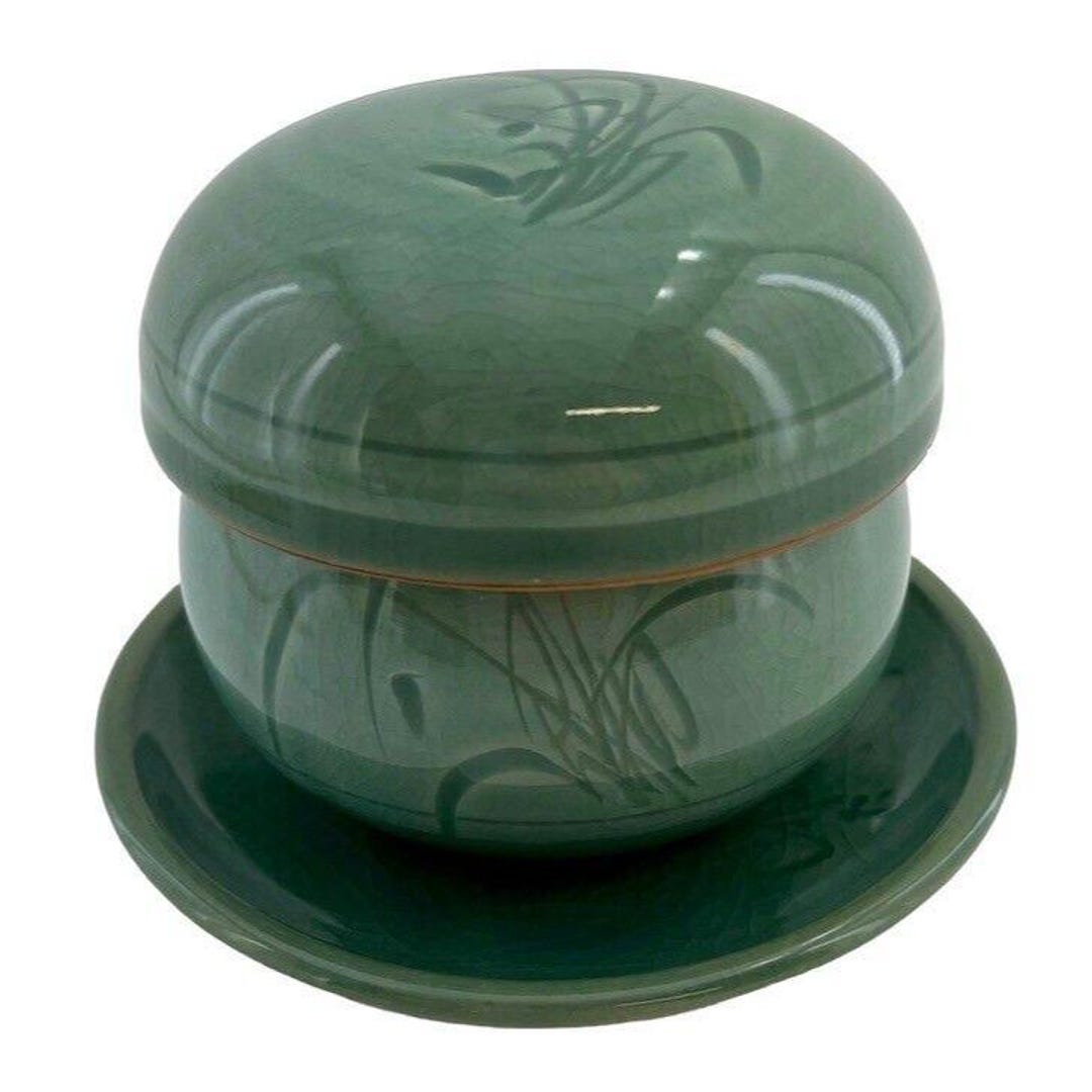 Vintage Traditional Korean Tea Cup Celadon Porcelain Signed 3 Pc Set Crackle - Etsy