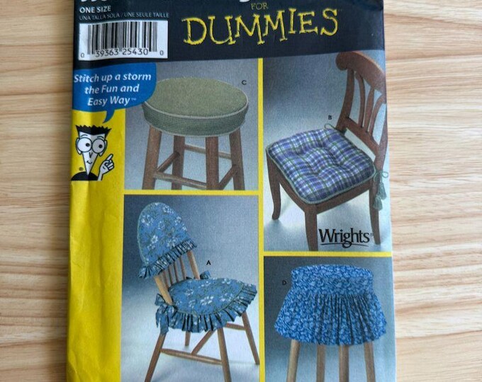 Simplicity 9984 for Dummies Chair Pad & Stool Covers Sewing Pattern One ...