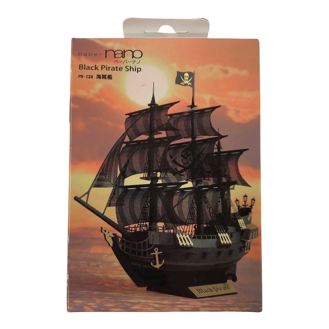 Paper Nano Black Pirate Ship Model Kit 18x10x7cm for Ages 12+ - Etsy UK