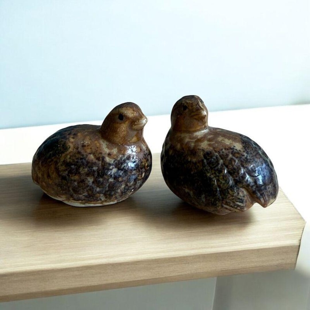 Vintage Ceramic Quail Partridge Figurines Brown Handcrafted Japan ...