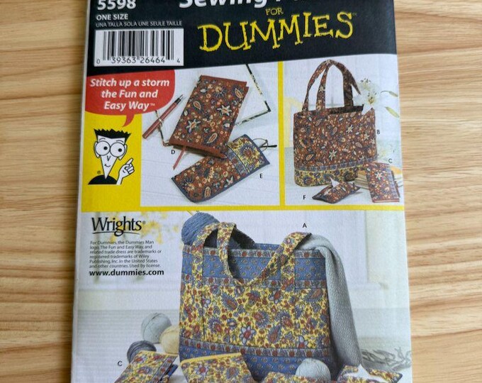 Simplicity Sewing Patterns for Dummies 5598 Totes & Accessories 18 ...