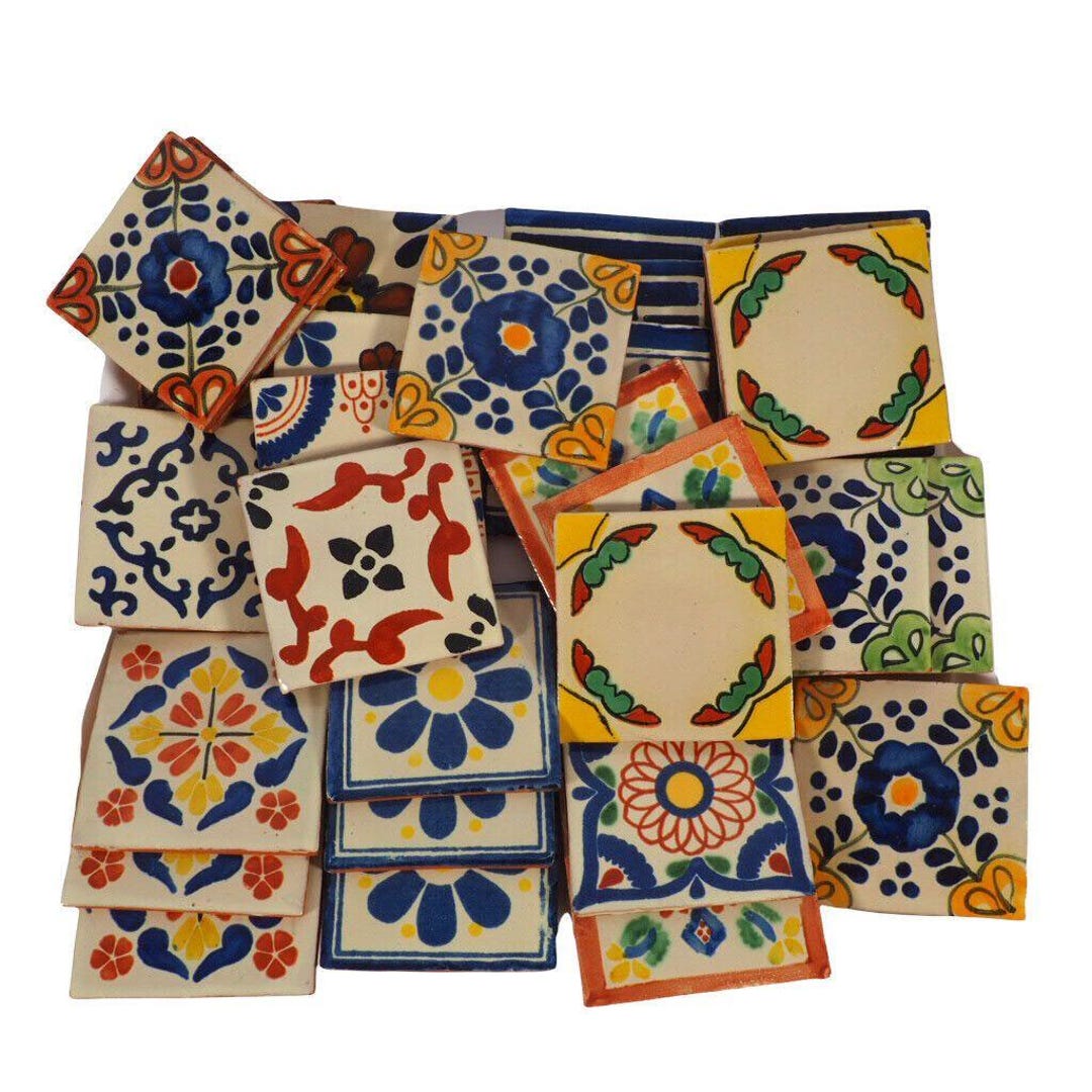 Mexican Talavera Ceramic Tiles 4 X 4 Mixed Designs Handmade Folk Art 29 ...