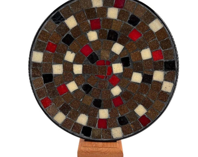 Mosaic Tile Decorative Plate Made in Denmark Black Red Brown White 11-1 ...
