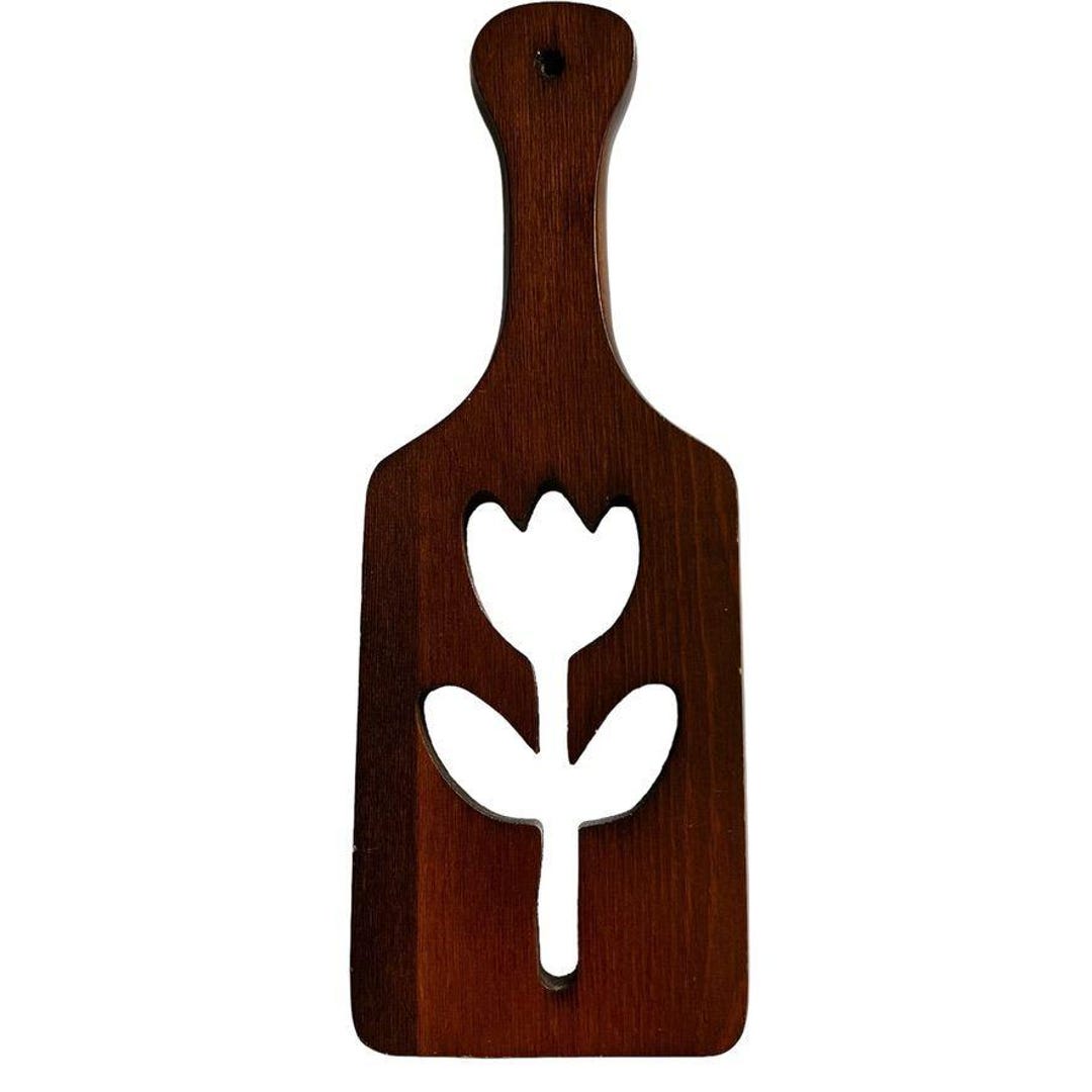 Vintage Wooden Paddle Butter Tulip Trivet Wall Decor Cut Out 12 - Etsy