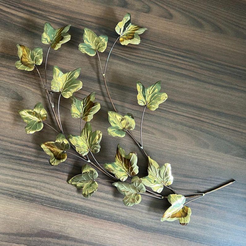 Vintage Homco Gold Ivy Leaf Metal Wall Art Decor Swag - Etsy