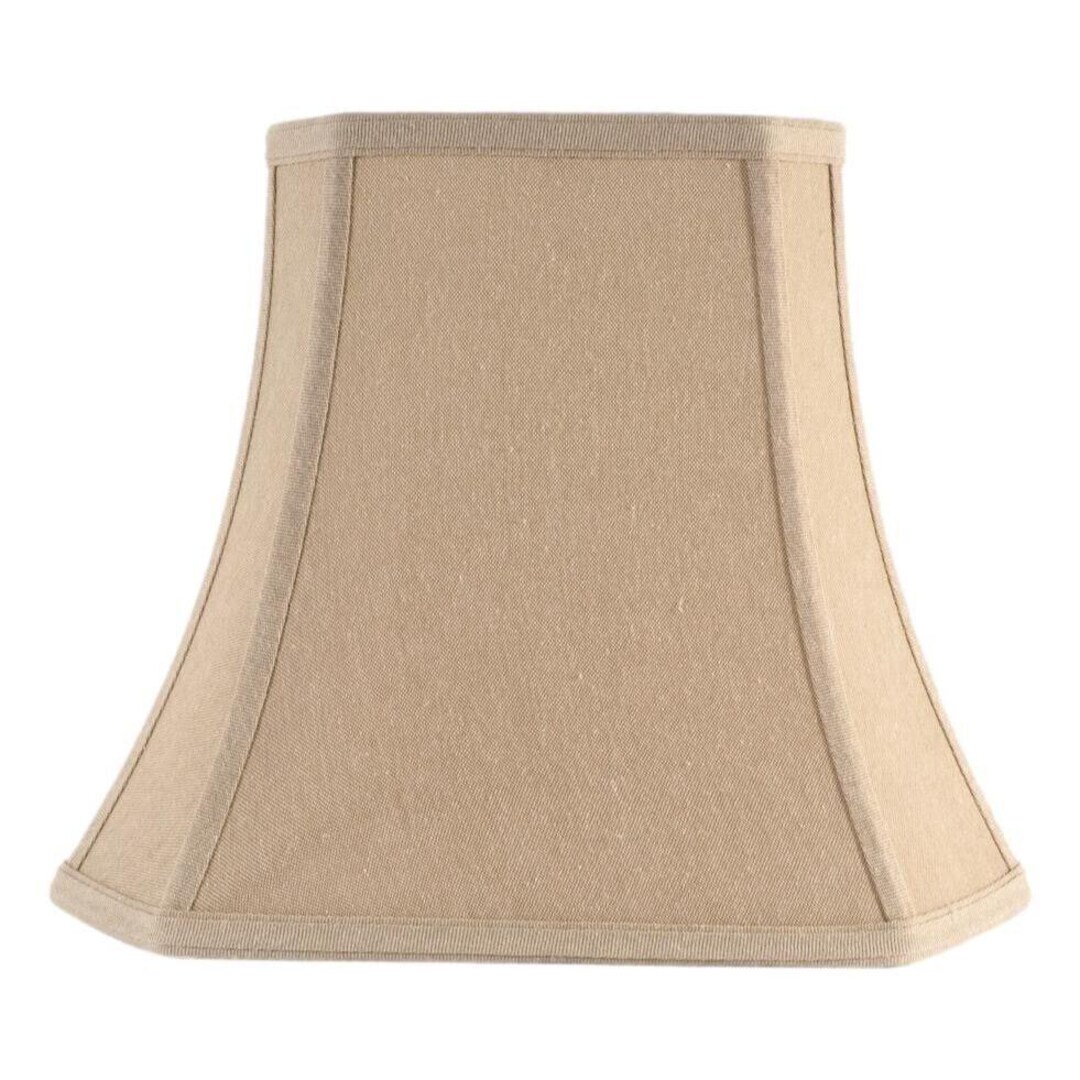 Linen Wheat Lamp Shade Cut Corner Fabric Lined Matching Trim - Etsy