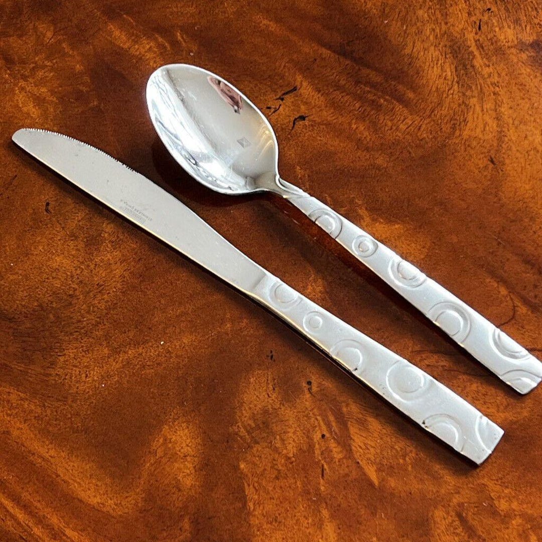 Cambridge Flatware Hemisphere Knive and Soup Spoon Frosted Handle ...