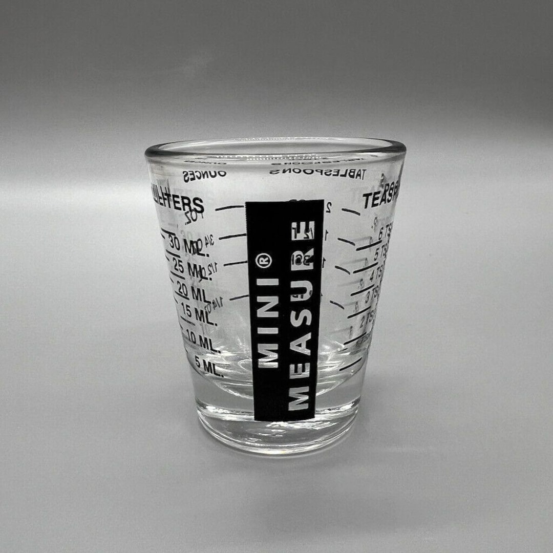 Vintage Libbey Mini Measuring Shot Glass Jigger Black Oz Tablespoon Mil ...