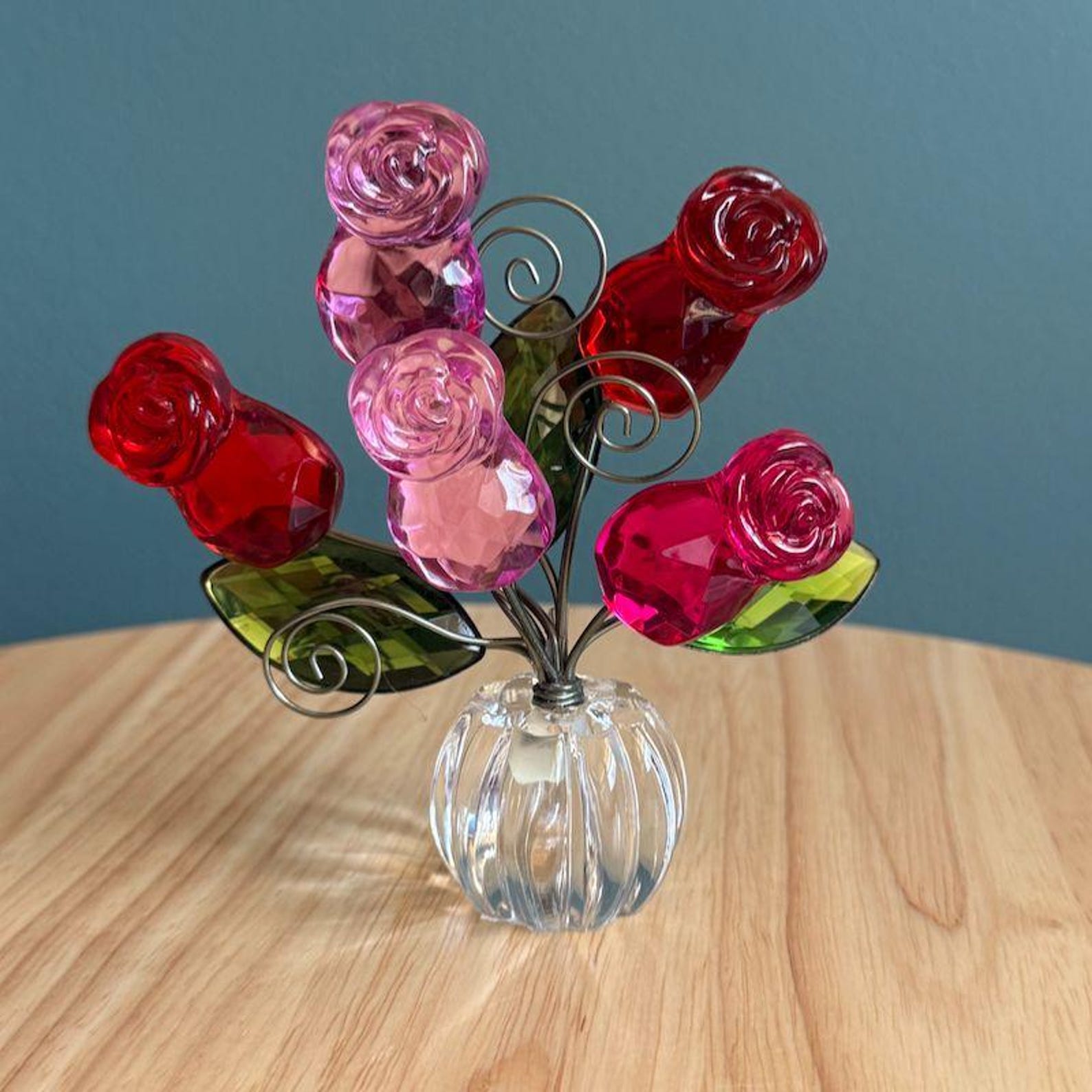 6 Ganz Crystal Creations Acrylic Suncatchers Place Card Holder Floral ...