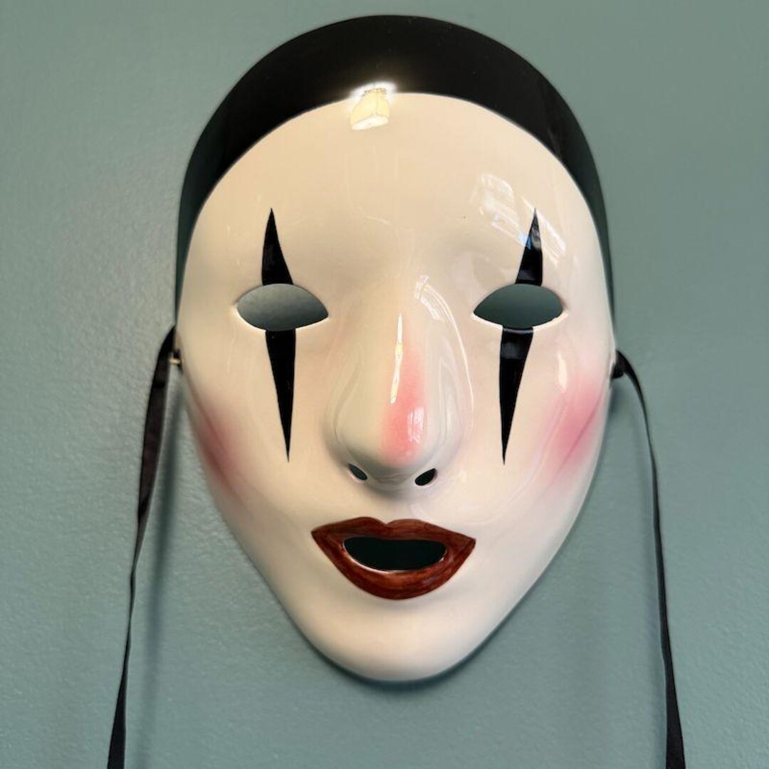 Vintage Pierrot-style 1977 Ceramic Wall Mask Ribbons Vandor Imports ...