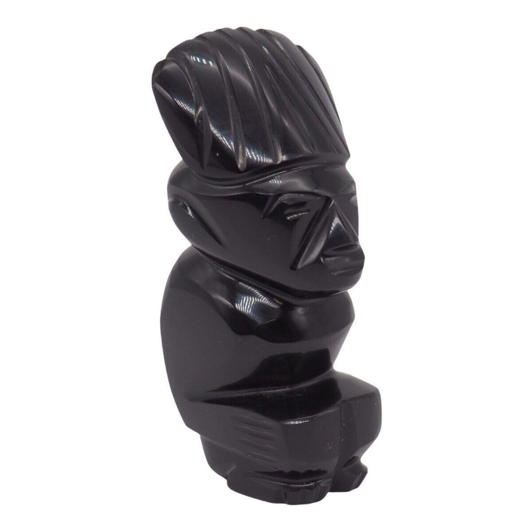 Vintage Aztec Inca Mayan Black Onyx Marble Hand Carved 4.5” High - Etsy