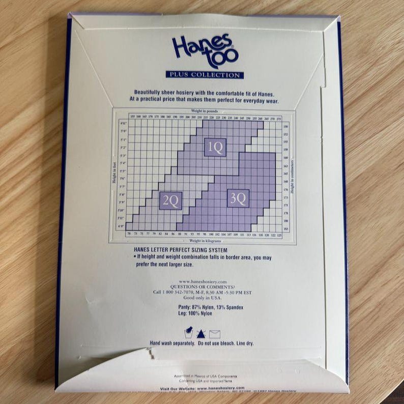 Hanes Too Plus Collection Control Top Sandalfoot Hosiery Style E08 Size ...