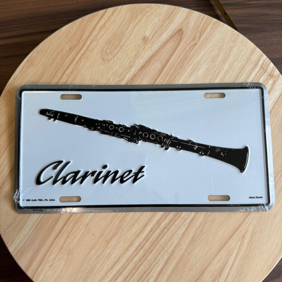 Clarinet License Plate Novelty With Embossed Design by Albert Elovitz ...