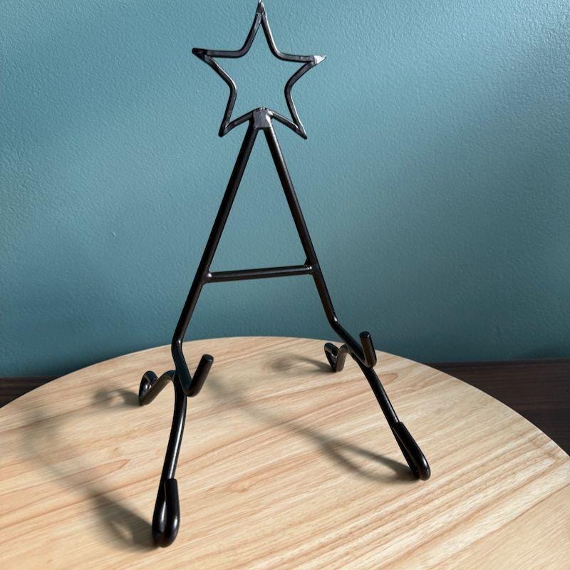 Vintage Star-shaped Wrought Iron Black Metal Easel for Displaying ...