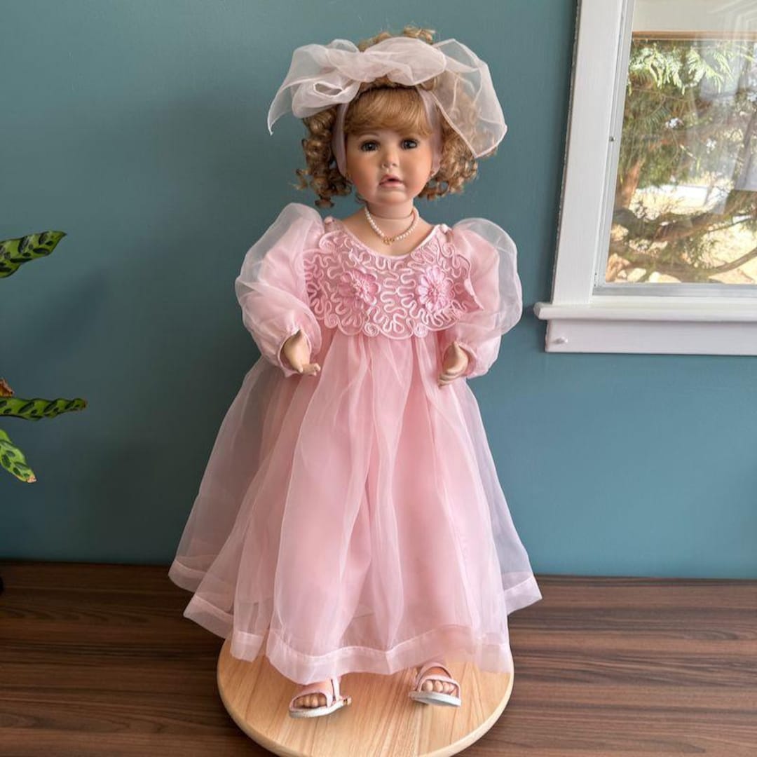 Vintage Doll German Ruby Doll Collection Porcelain Pink Dress Ribbon ...