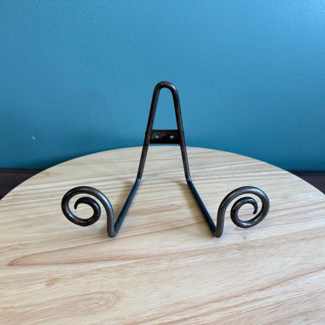 Vintage Wrought Iron Plate Stand for Table or Wall Plates Books ...