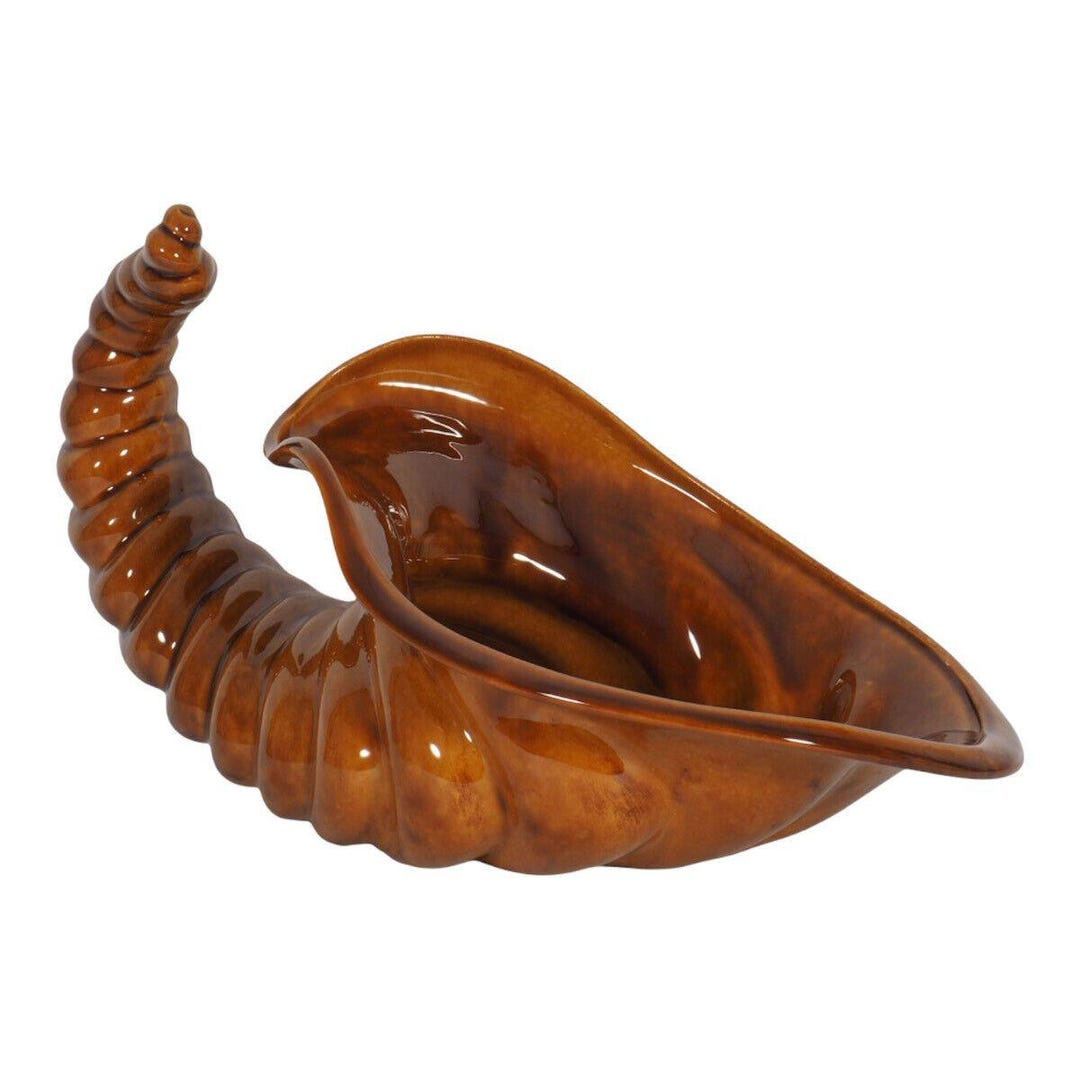 Vintage Ceramic Cornucopia Horn of Plenty Vase - Etsy