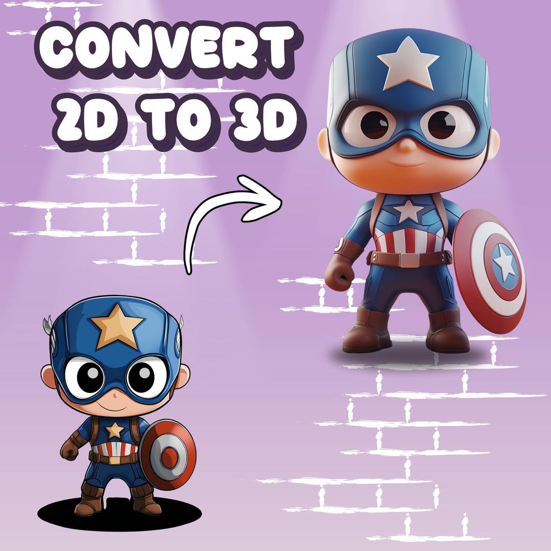 CUSTOM 2D to 3D, 3D Modeling, 3D Cute, 3D Art, 3D Modeling, 3D Mascot ...