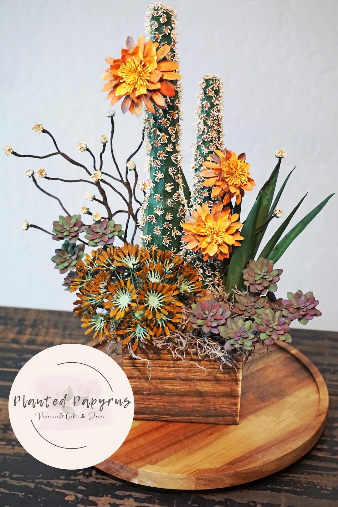 Blooming Cacti Paper Flower Arrangement- Flowering Cactus, Succulents ...