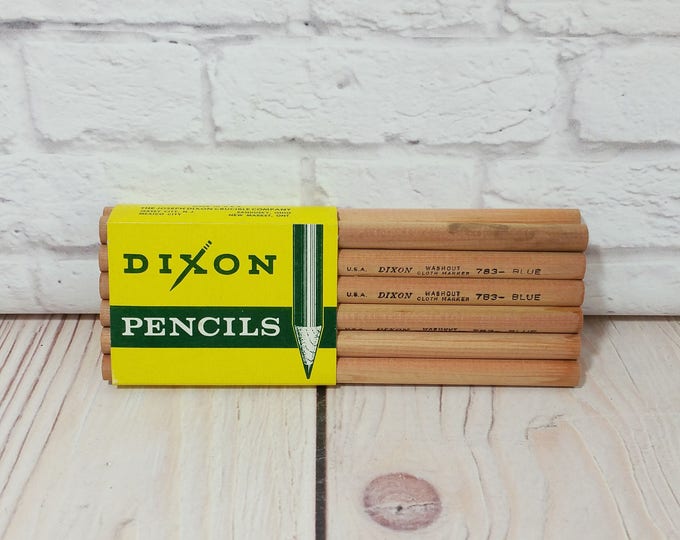 Vintage Dixon Pencil Washout Cloth Marker Pack Blue Set of 12 - Etsy