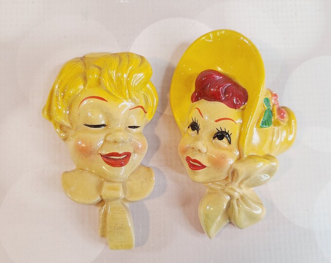 Vintage Chalkware Boy Girl, Miller Studios - Etsy