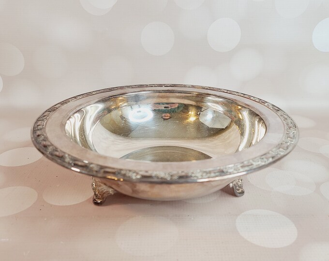 Vintage Oneida Silver Bowl, Pedestal - Etsy