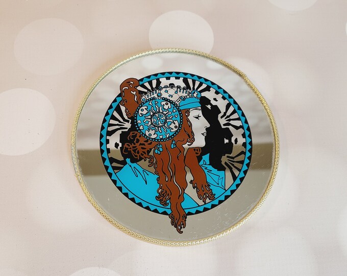Vintage Mirror, Alphonse Mucha - Etsy