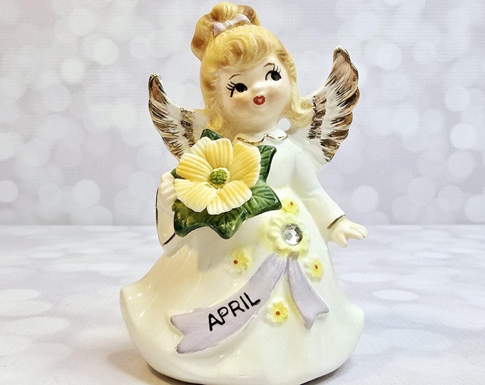 Vintage Lefton April Birthday Angel - Etsy