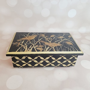 Vintage Painted Bird Jewelry Box - Etsy