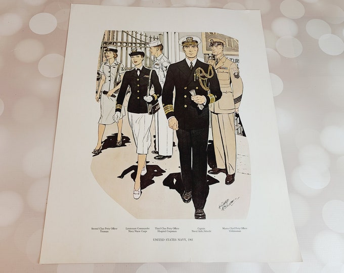 Vintage Uniforms of the US Navy Print, H. Charles Mcbarron Jr, 1962 - Etsy