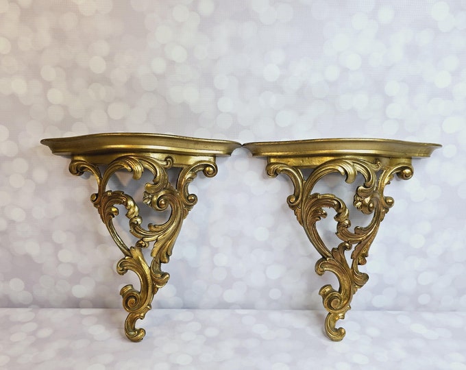 Vintage Syroco Wall Shelf, Set of 2 - Etsy