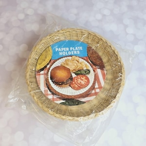 Vintage Wicker Paper Plate Holders, Set of 7 - Etsy