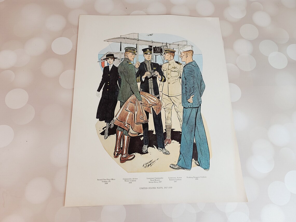 Vintage Uniforms of the US Navy Print H. Charles Mcbarron Jr - Etsy