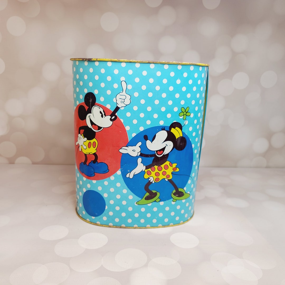 Vintage Metal Mickey Mouse Trash Can - Etsy