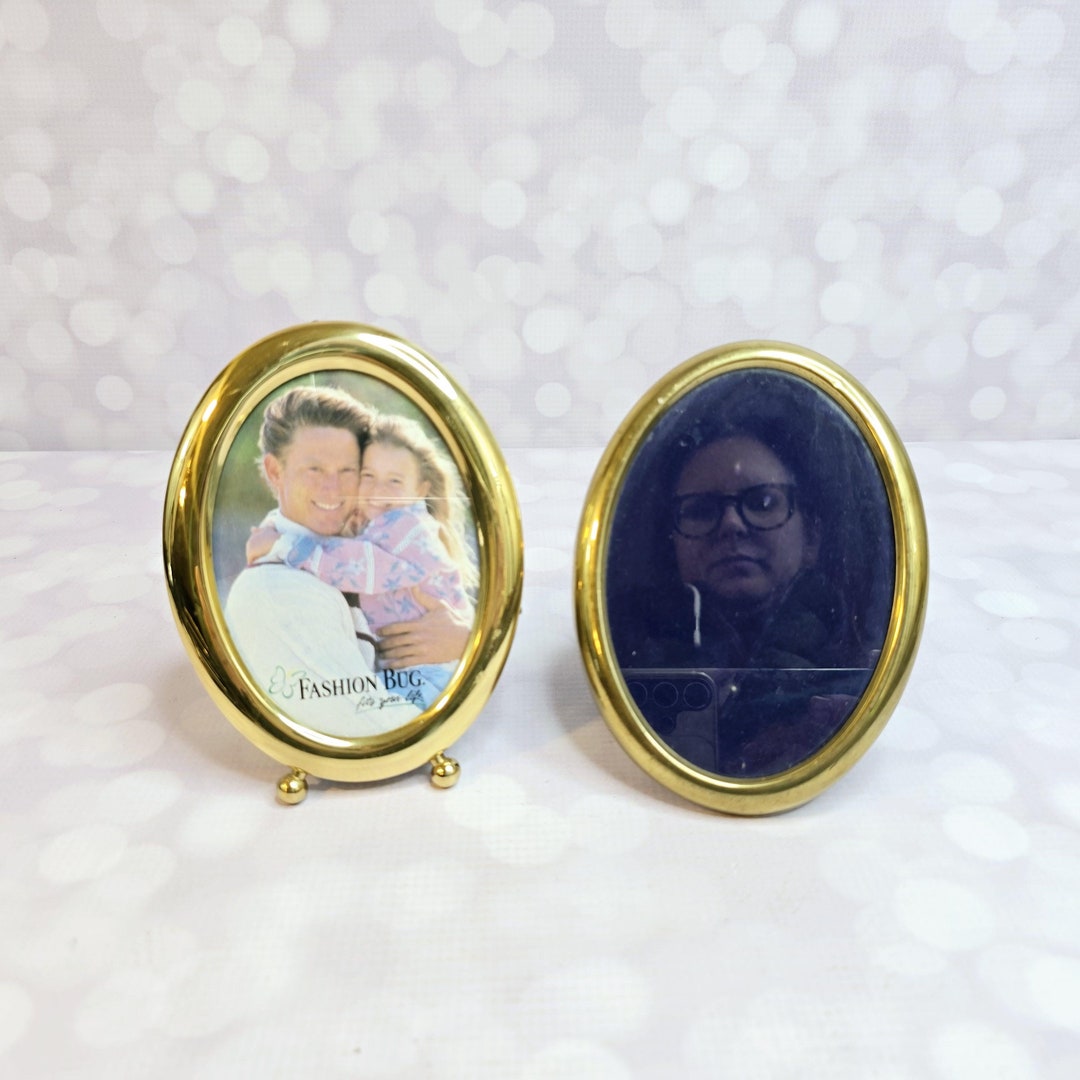 Vintage Oval Brass Frame, Set of 2 - Etsy