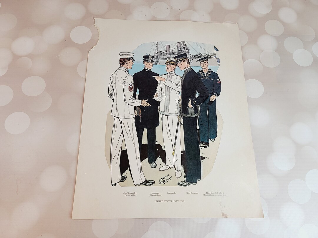 Vintage Uniforms of the US Navy Print, H. Charles Mcbarron Jr - Etsy