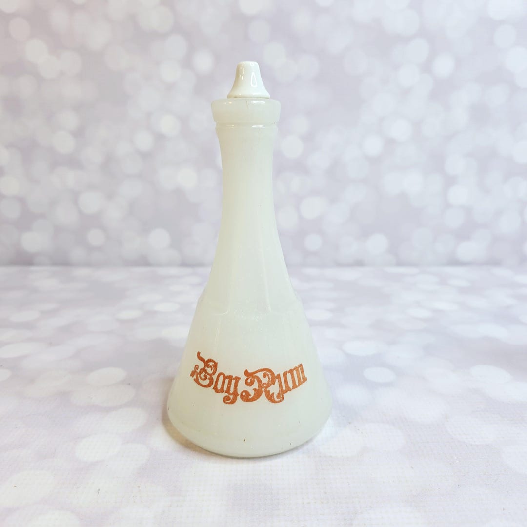 Vintage Milk Glass Bay Rum Barber Bottle - Etsy