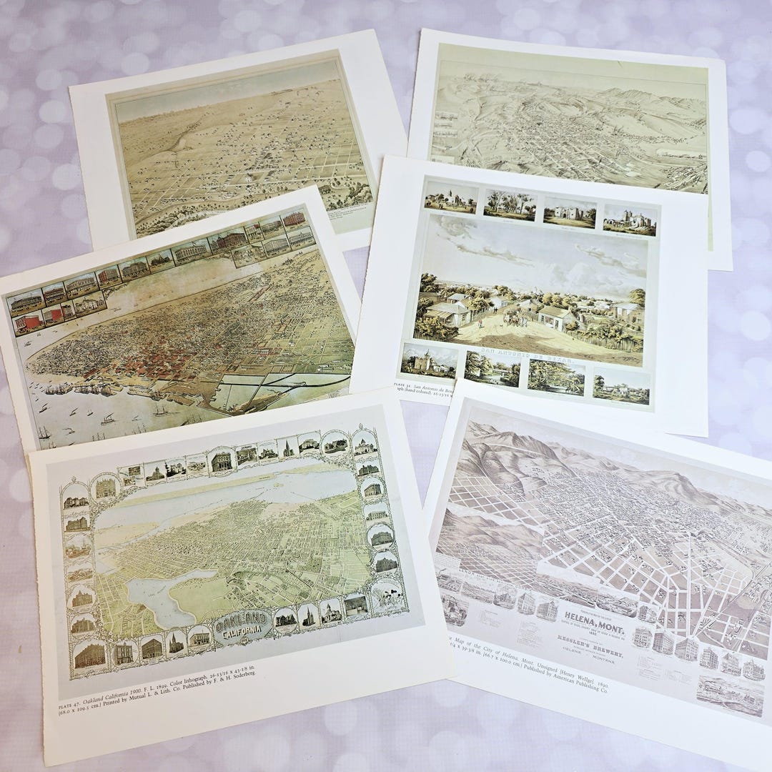 Vintage Old Famous City Map - Etsy