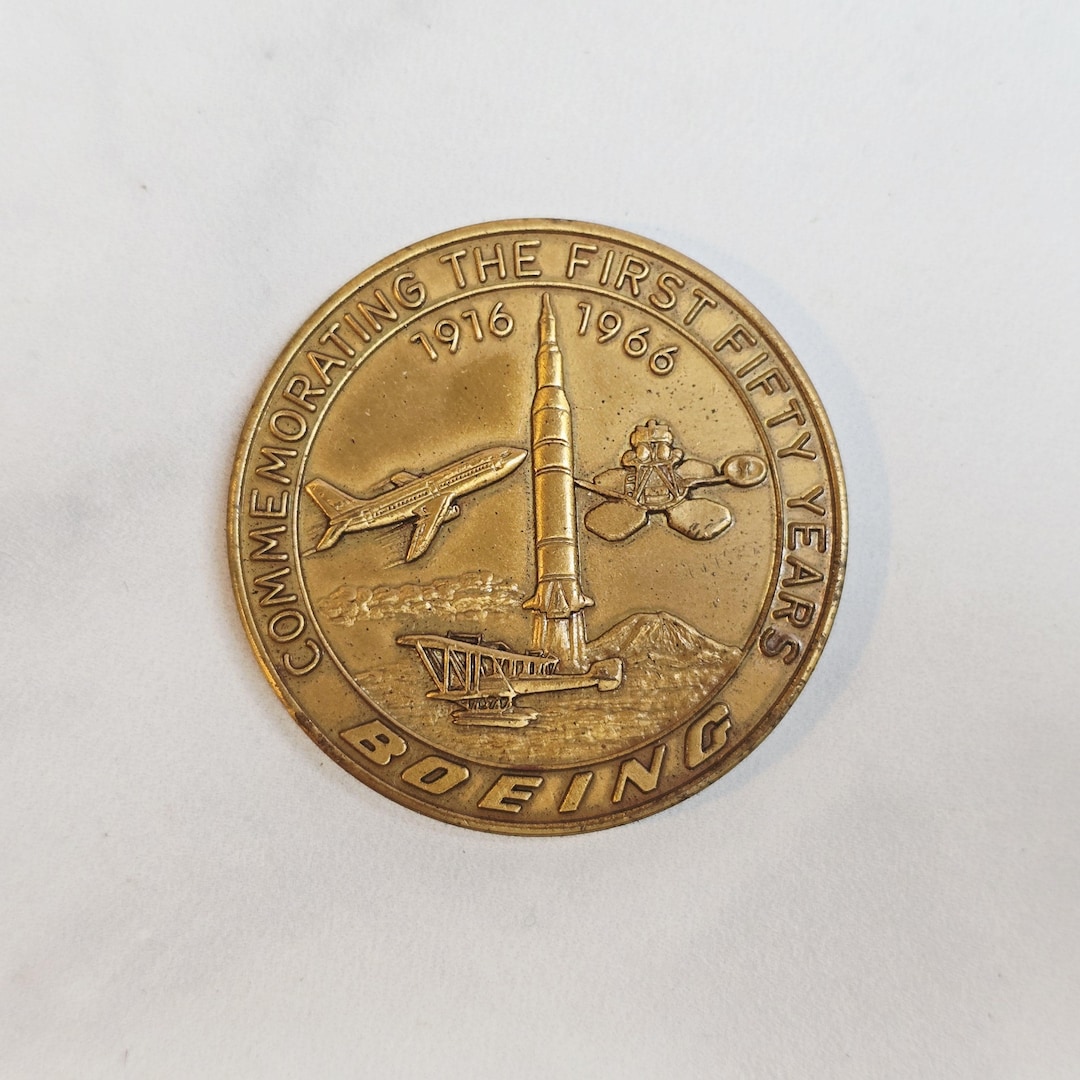 Vintage Boeing Employee Coin Club Medal - Etsy