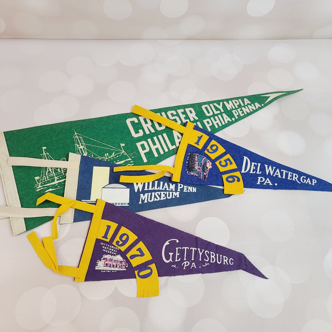 Vintage Pennsylvania Pennants Set of 4 - Etsy