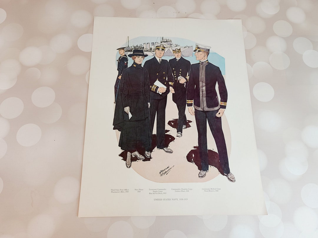 Vintage Uniforms of the US Navy Print, H. Charles Mcbarron Jr - Etsy