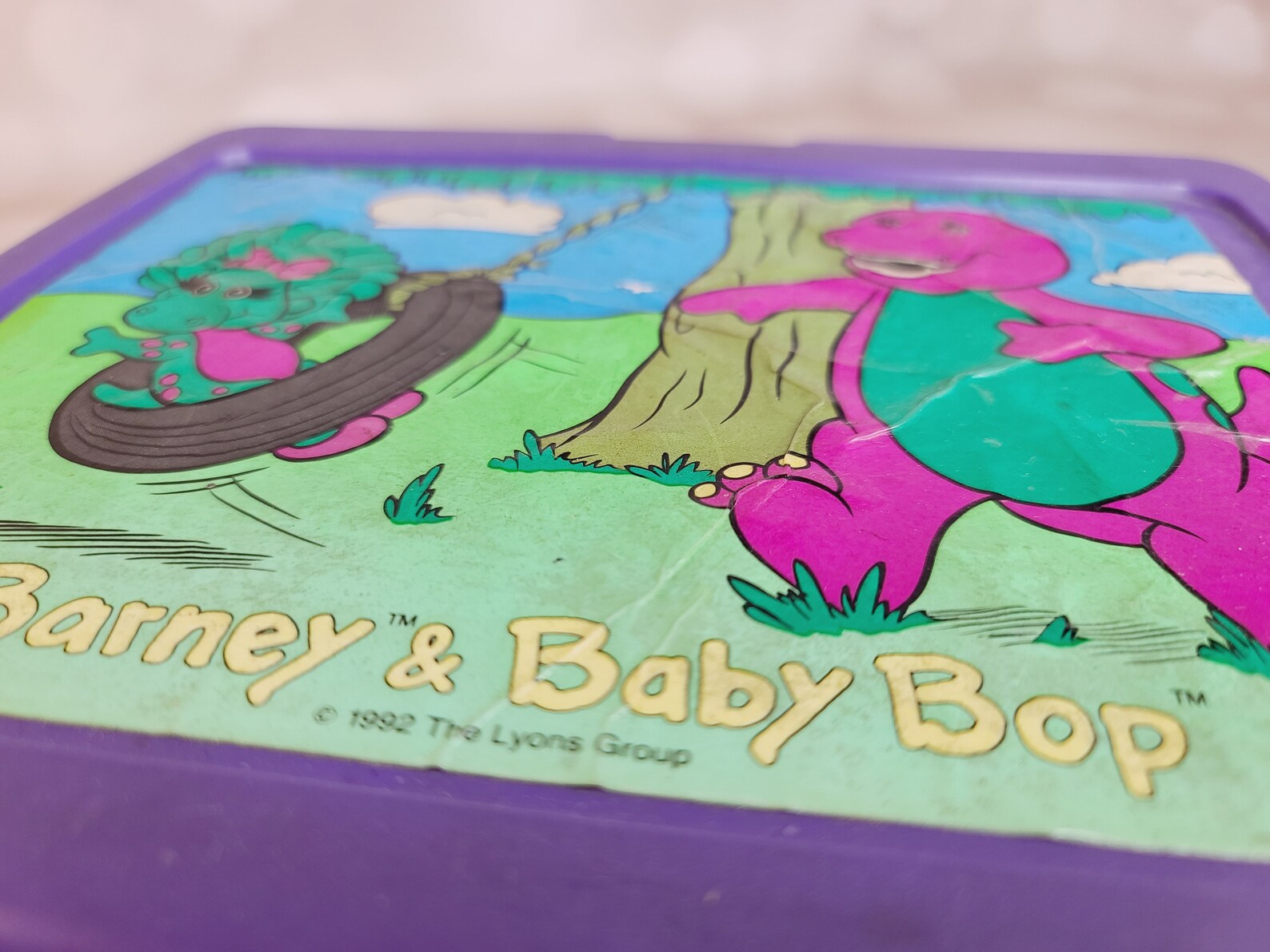 Vintage Barney Lunch Box - Etsy