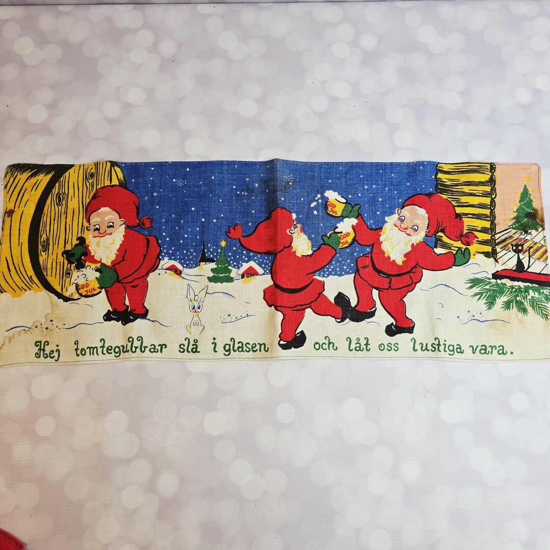Vintage Mid Century Danish Elf Christmas Linen - Etsy