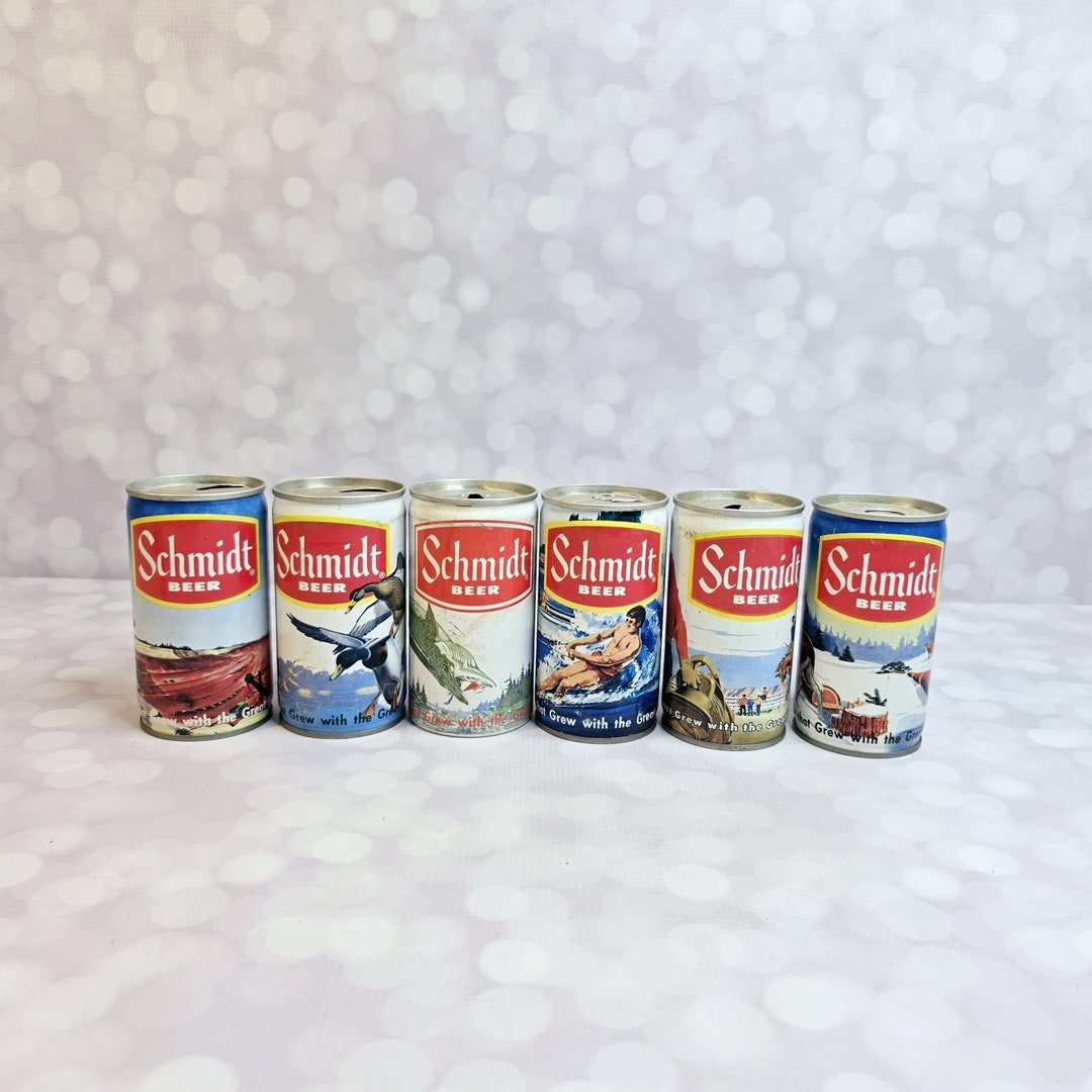 Vintage Schmidt Beer Flat Top Beer Cans, Set of 6 - Etsy
