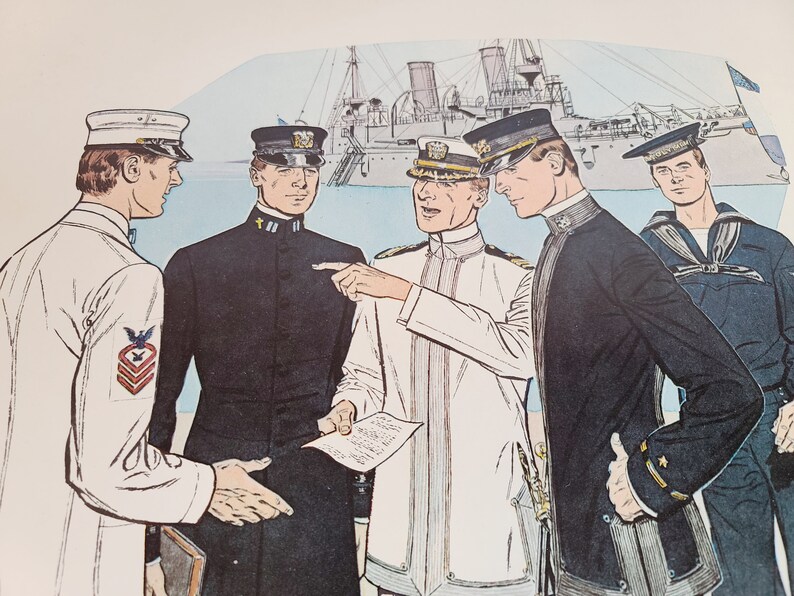 Vintage Uniforms of the US Navy Print, H. Charles Mcbarron Jr - Etsy