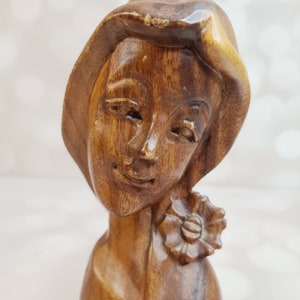 Vintage Polynesian Wood Lady Statue - Etsy