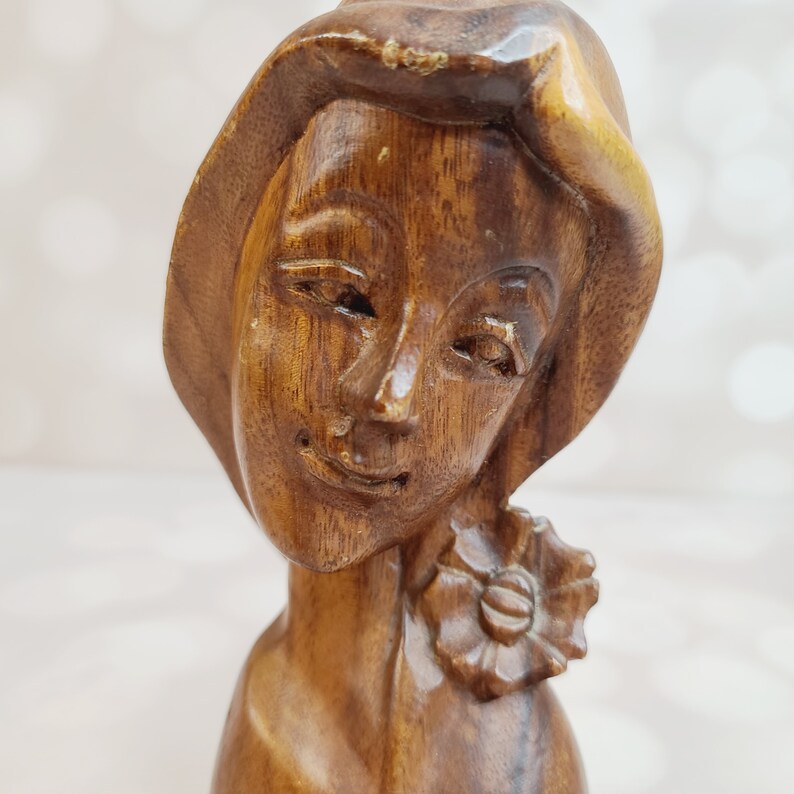 Vintage Polynesian Wood Lady Statue - Etsy