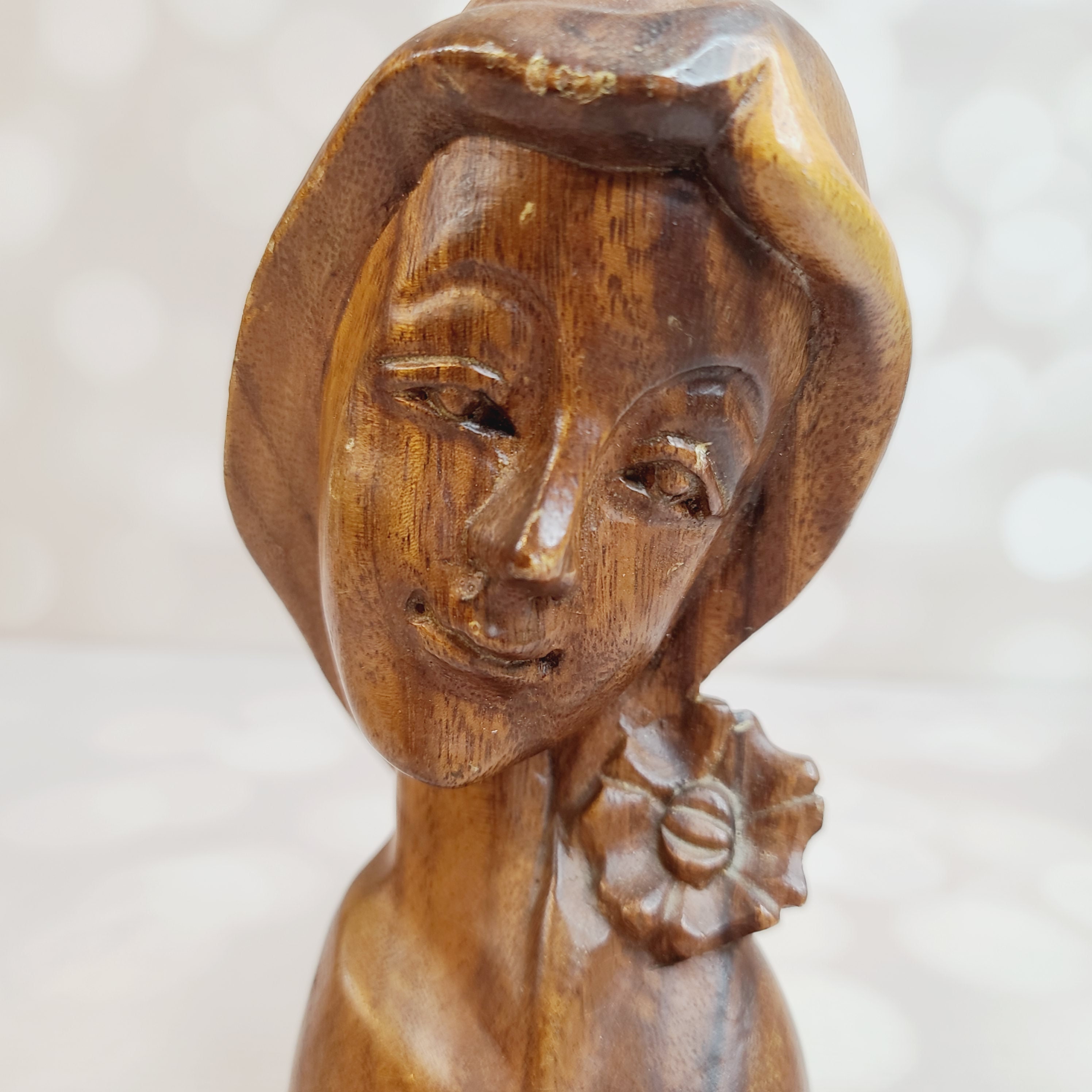 Vintage Polynesian Wood Lady Statue - Etsy