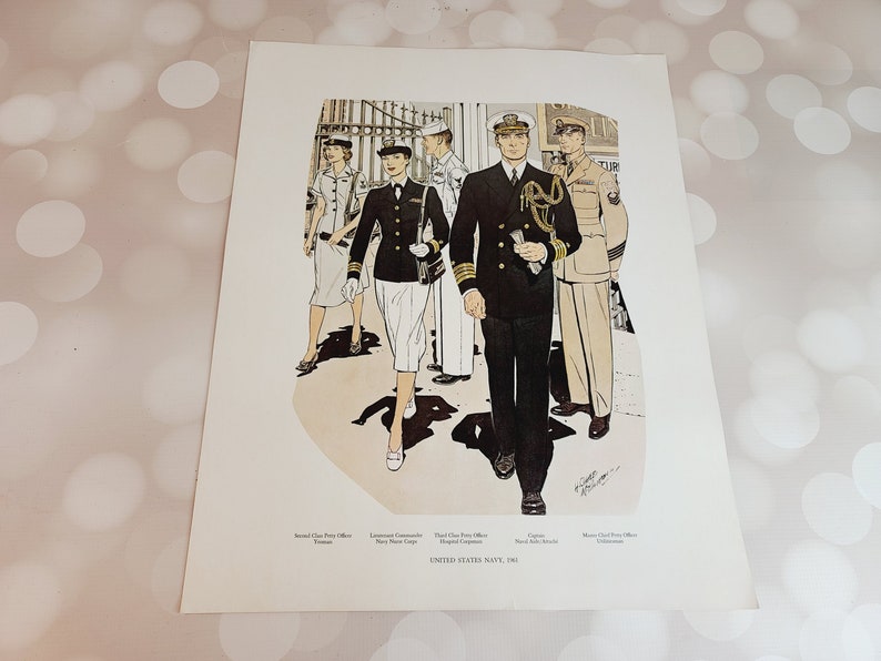 Vintage Uniforms of the US Navy Print H. Charles Mcbarron Jr - Etsy